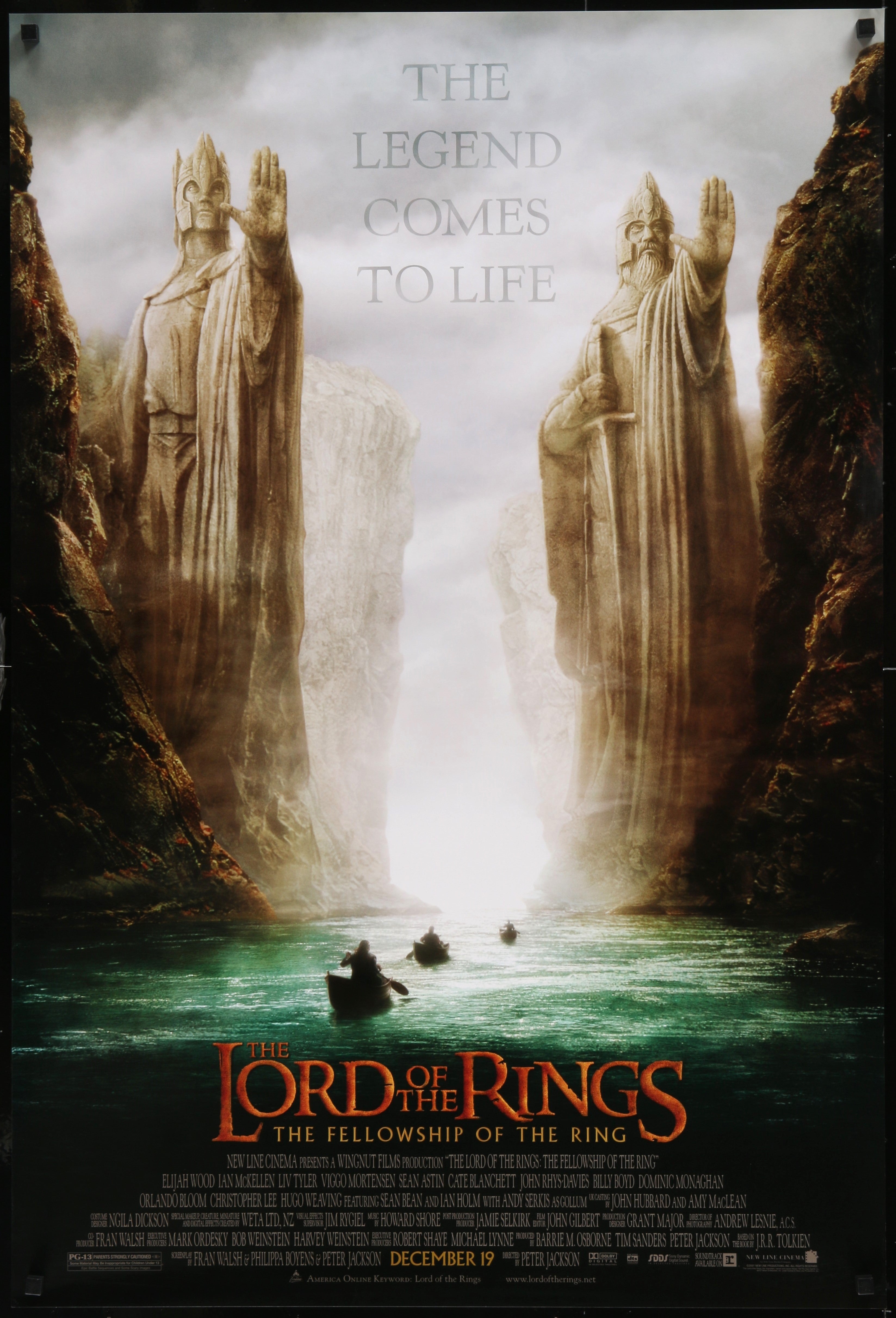 Lord of the Rings - The Fellowship of the Ring Original Movie Poster ...