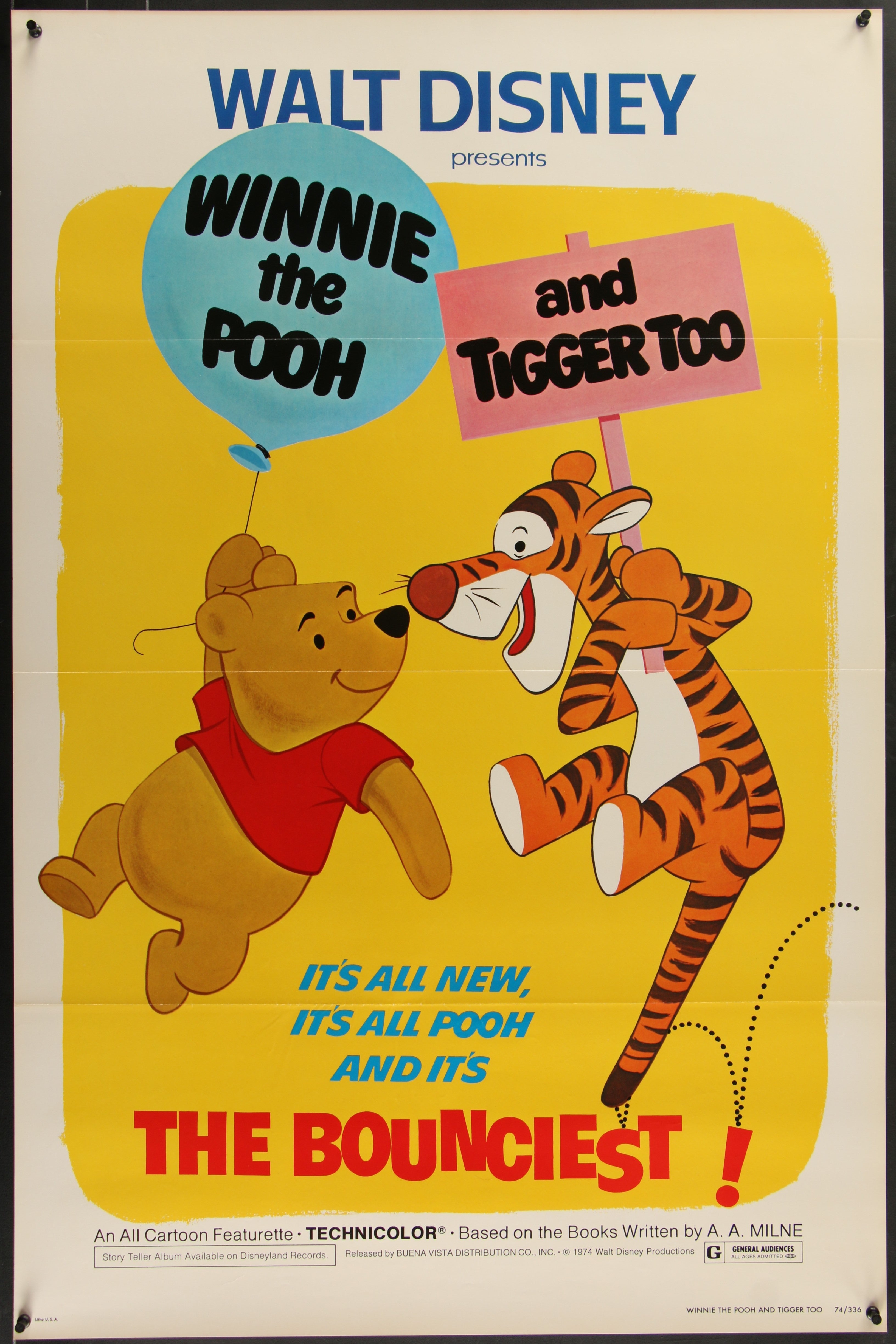 Winnie the Pooh and Tigger Too Original Movie Poster – Famous Movie Posters